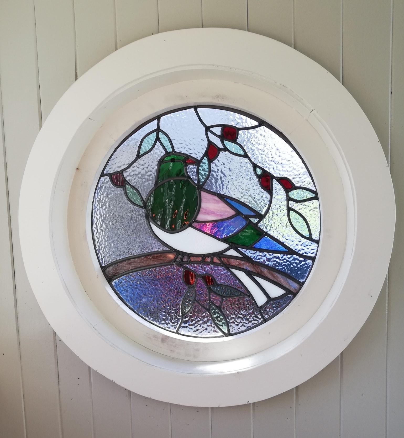 Kereru round leadlight