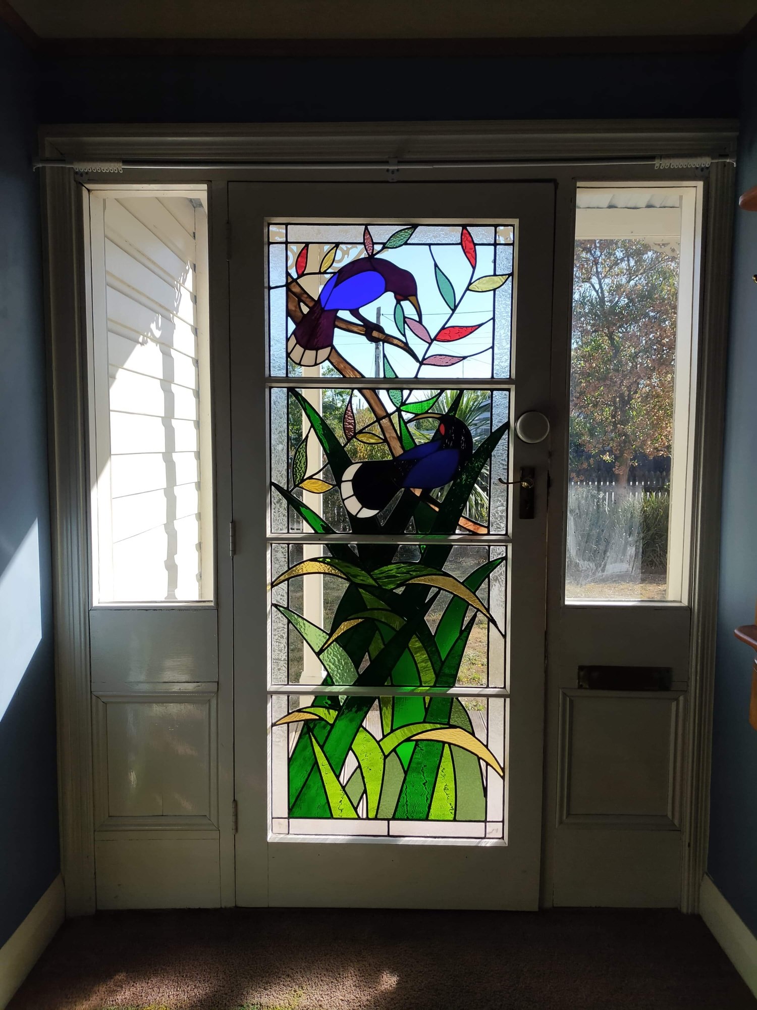 Huia Leadlight door